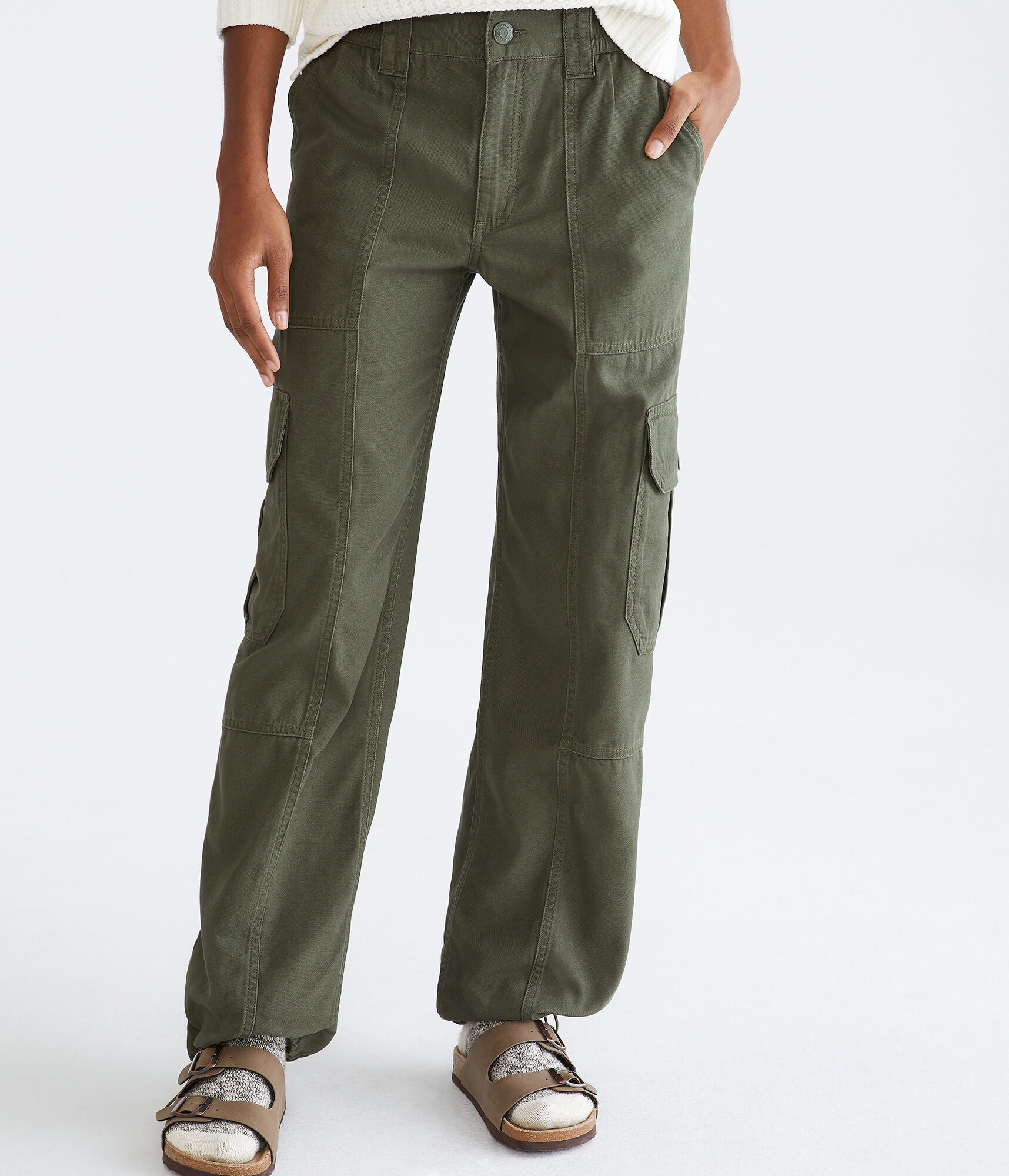 Cinched Hem Utility Cargo Pants
