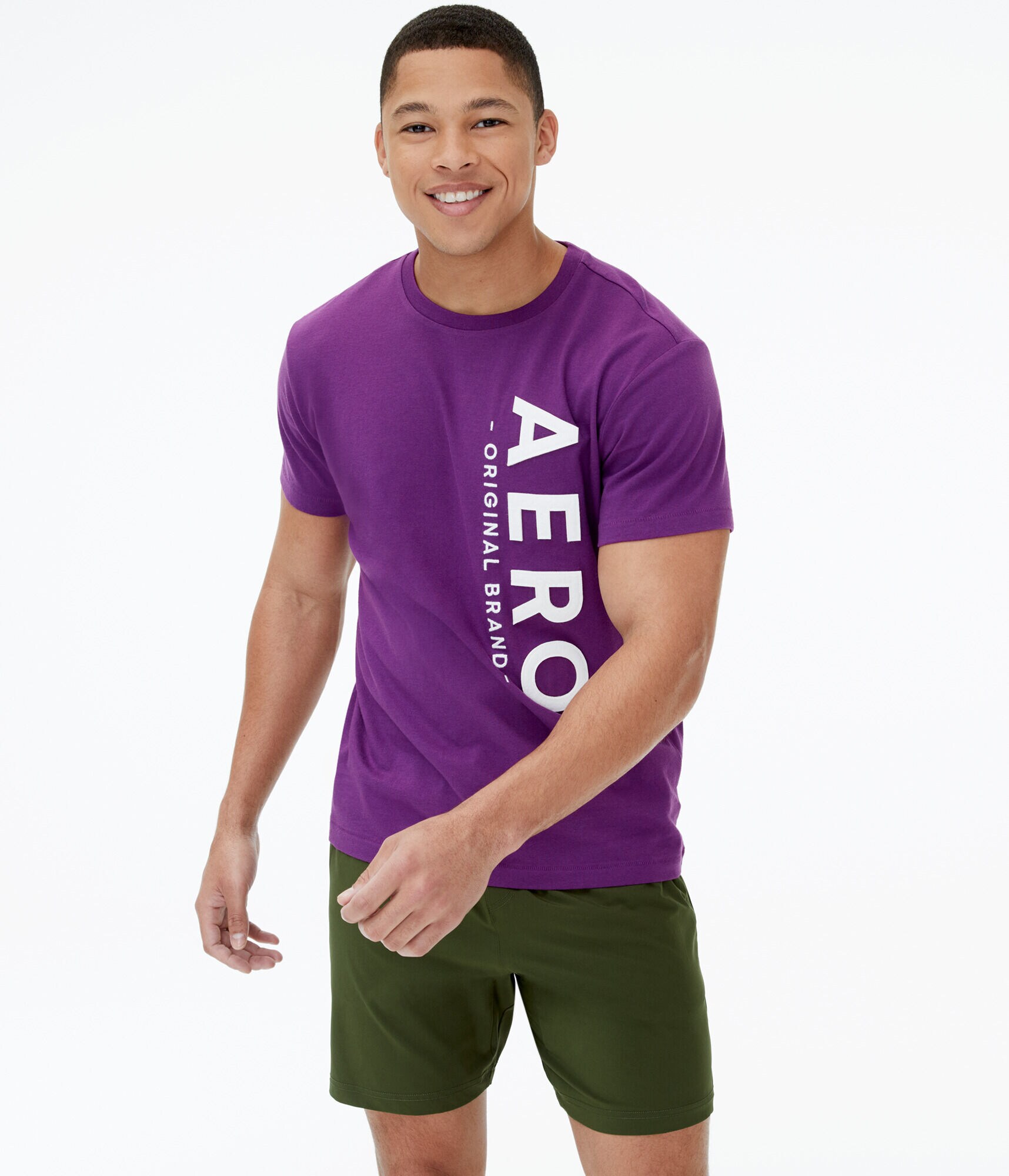 Aero Original Brand Vertical Appliqué Graphic Tee