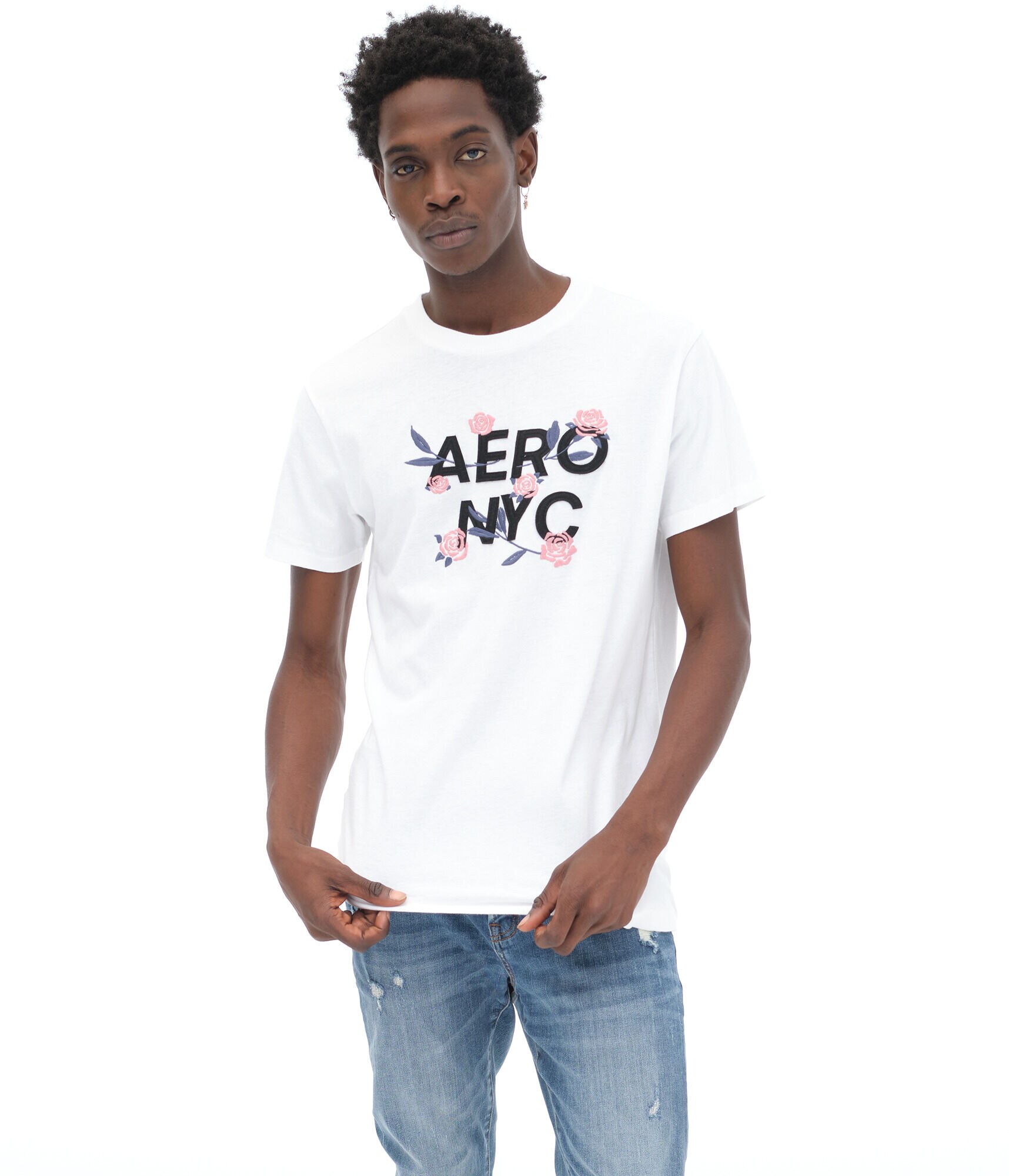 Floral Aero NYC Logo Appliqué Graphic Tee