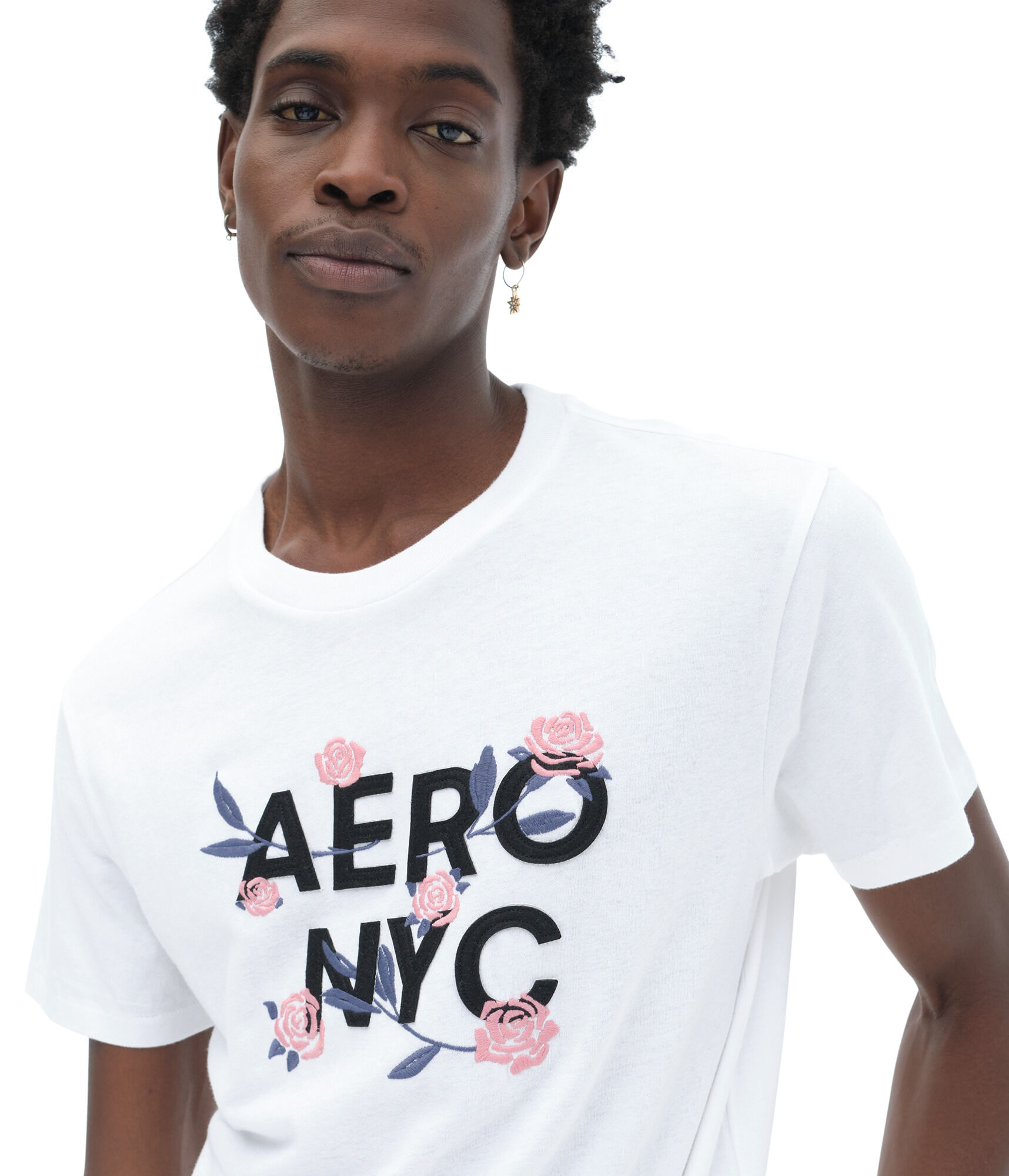 Floral Aero NYC Logo Appliqué Graphic Tee