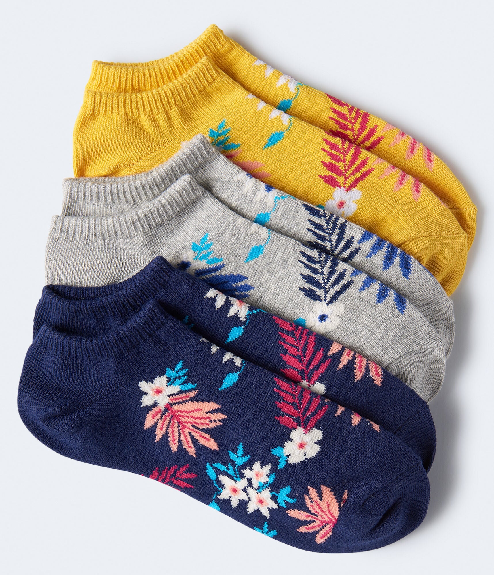 Tropical Floral Ankle Sock 3-Pack
