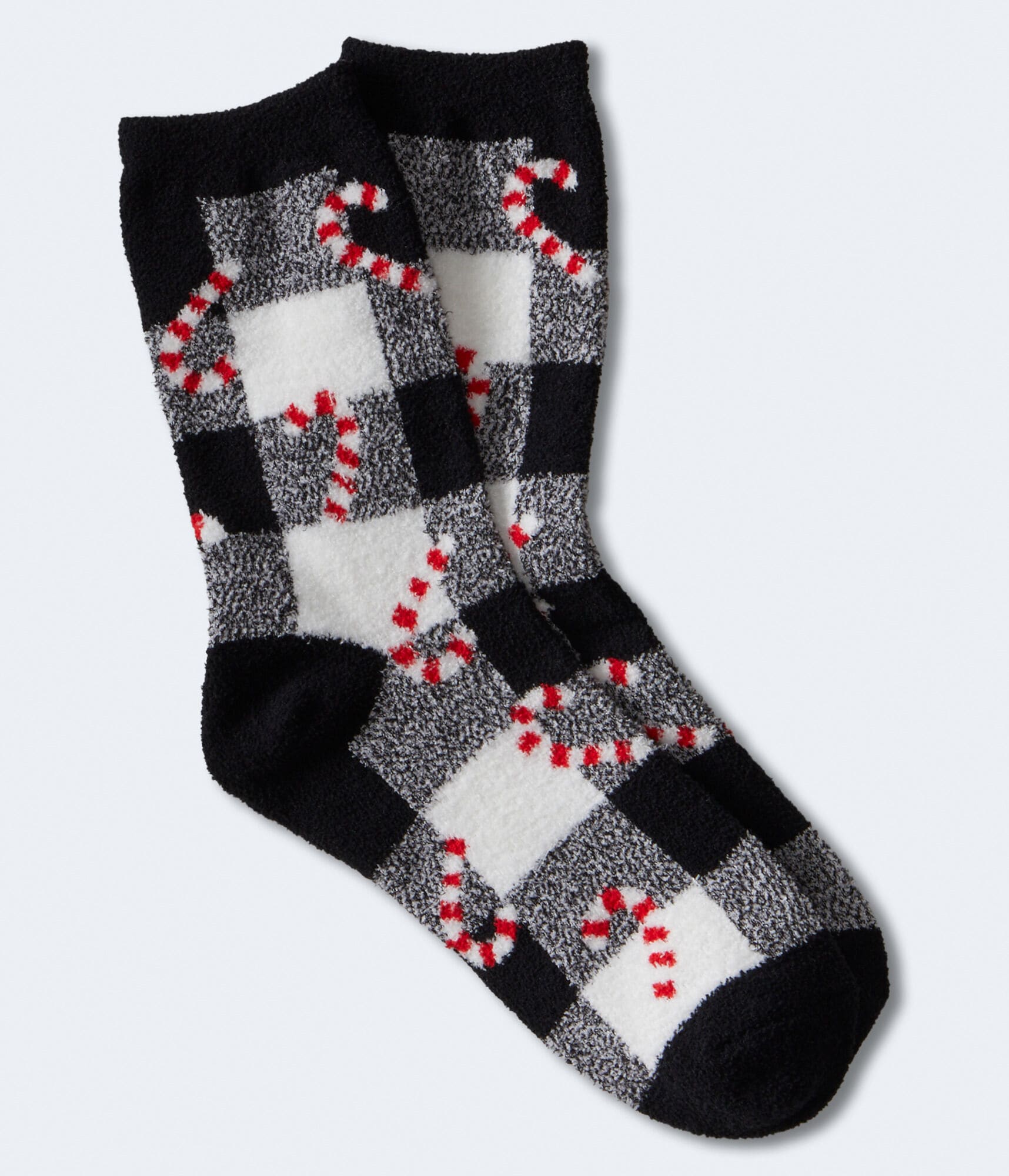 candy cane fluffy socks