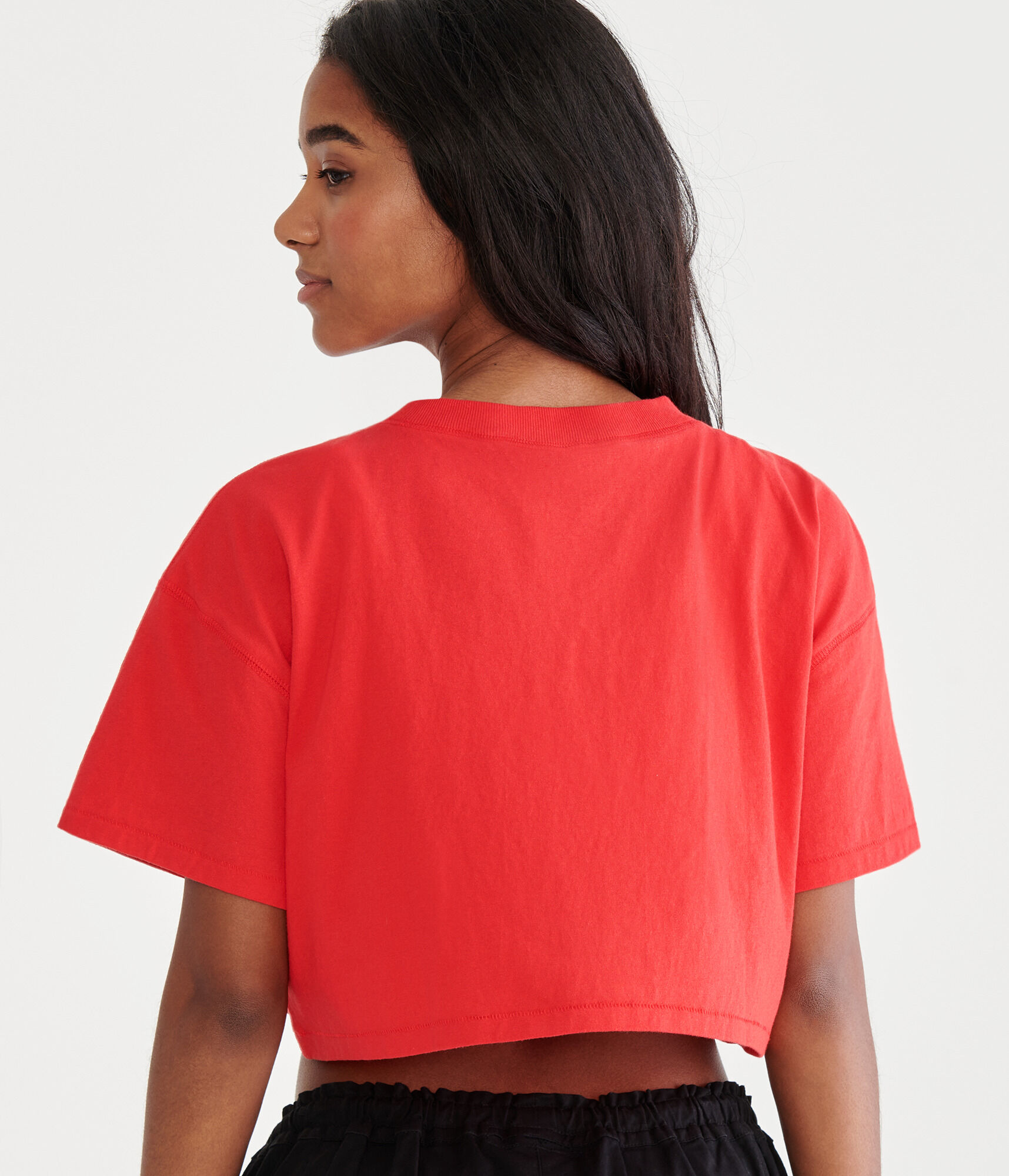 Coca-Cola® by Aeropostale Checker Logo Cropped Boyfriend Tee