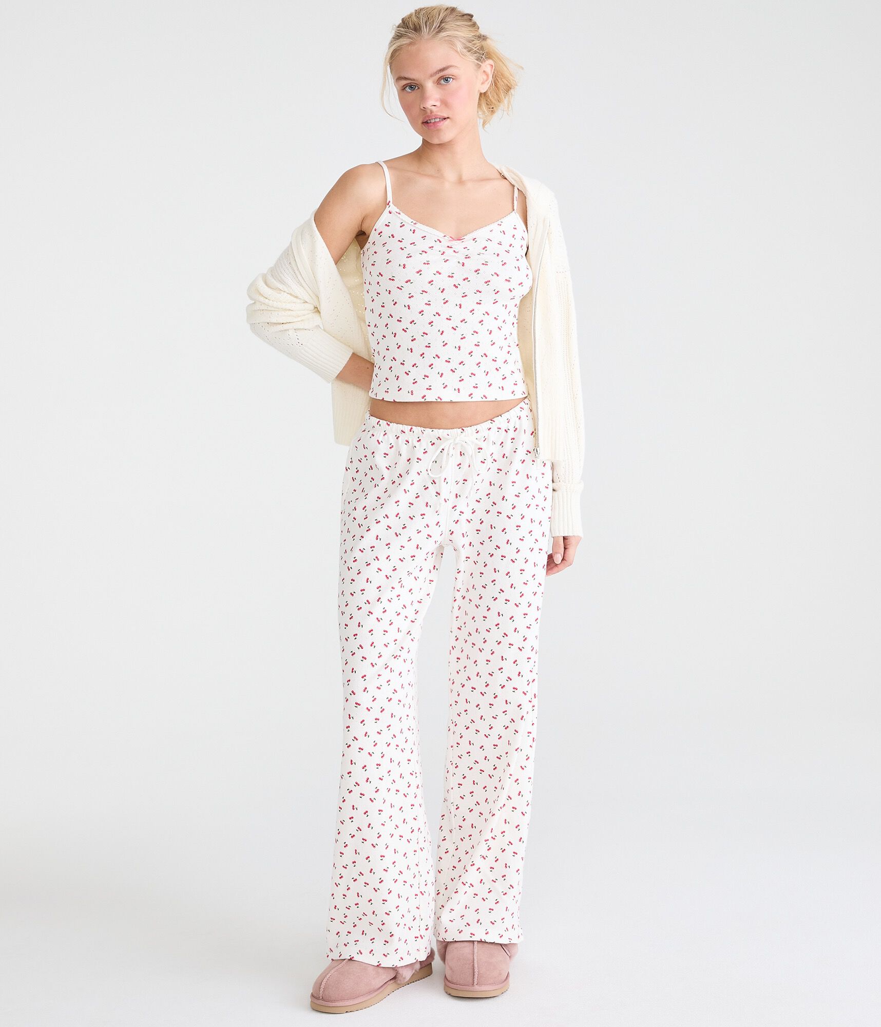Cherry Pointelle Sleep Pants