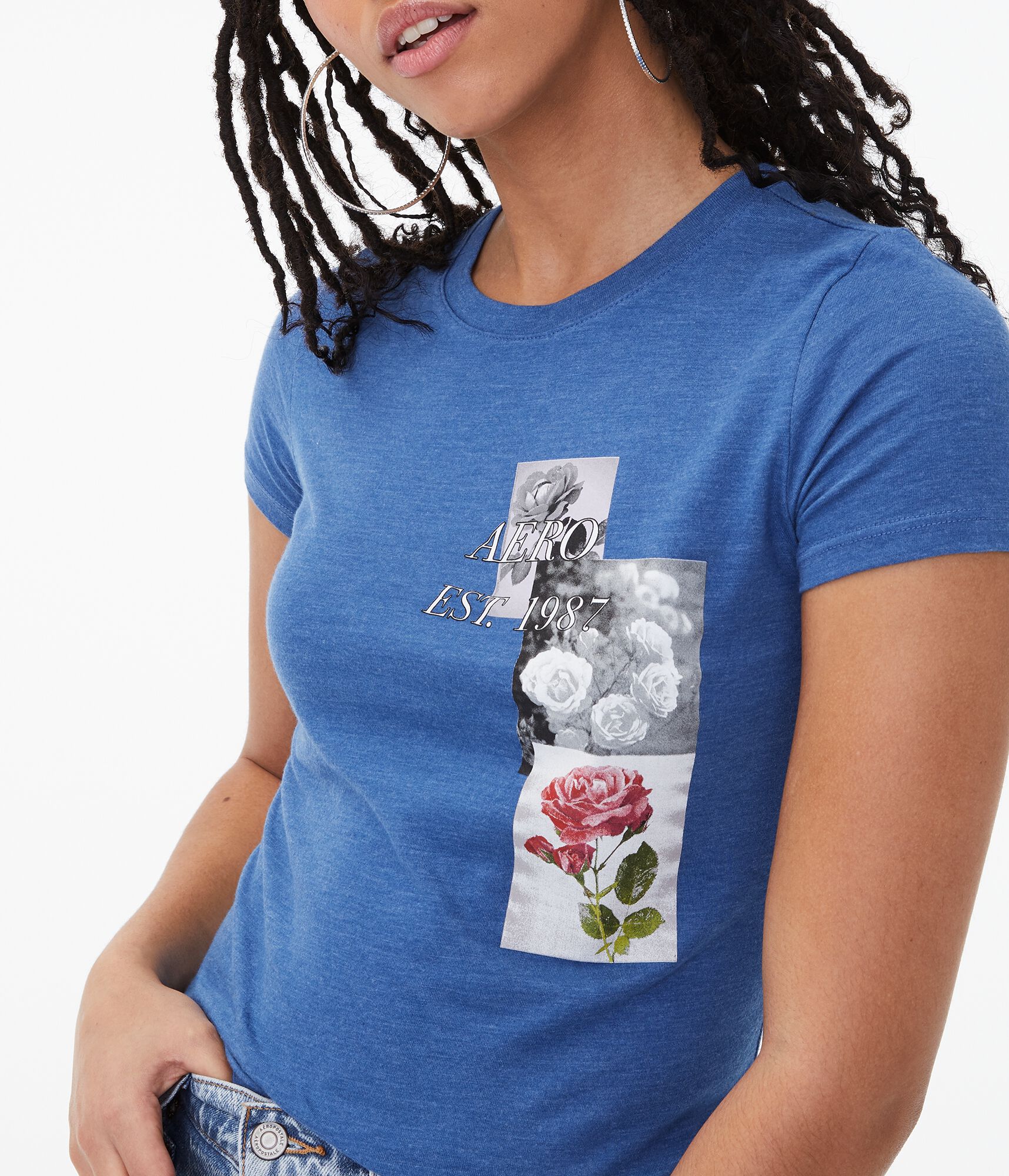 Aero Floral Collage Graphic Tee