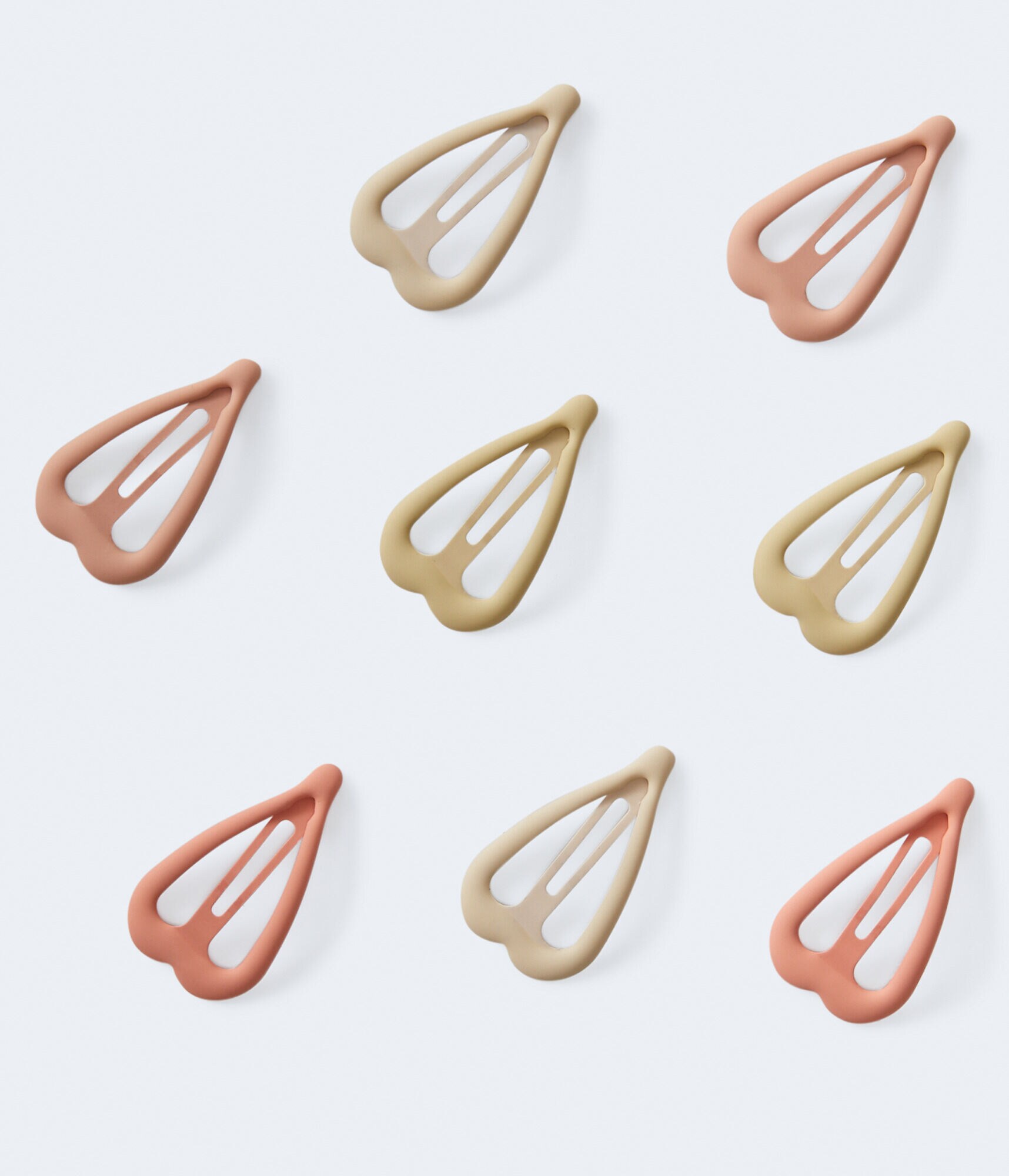 Heart Snap Hair Clip 8-Pack