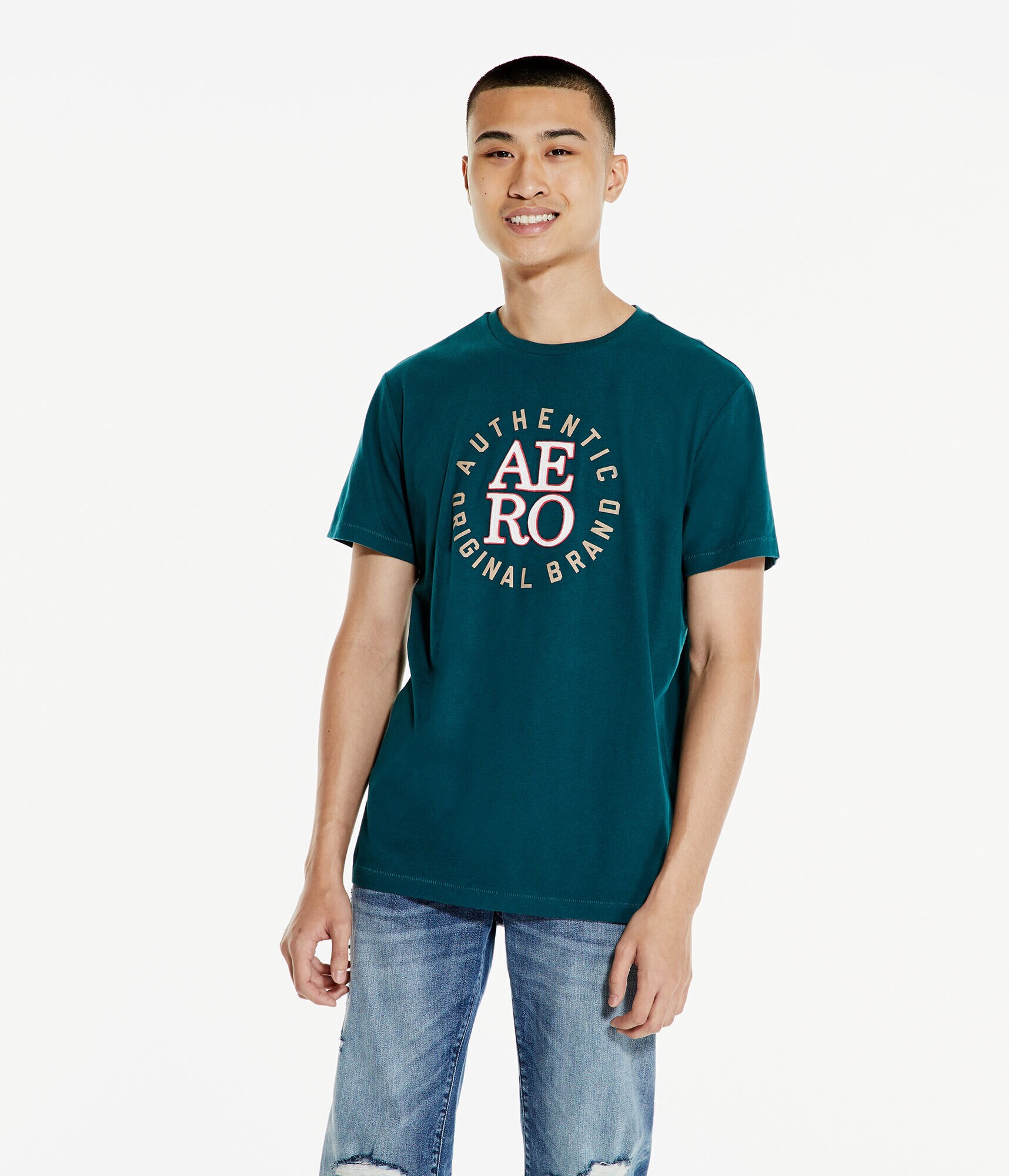 Aero Original Brand Circle Appliqué Graphic Tee