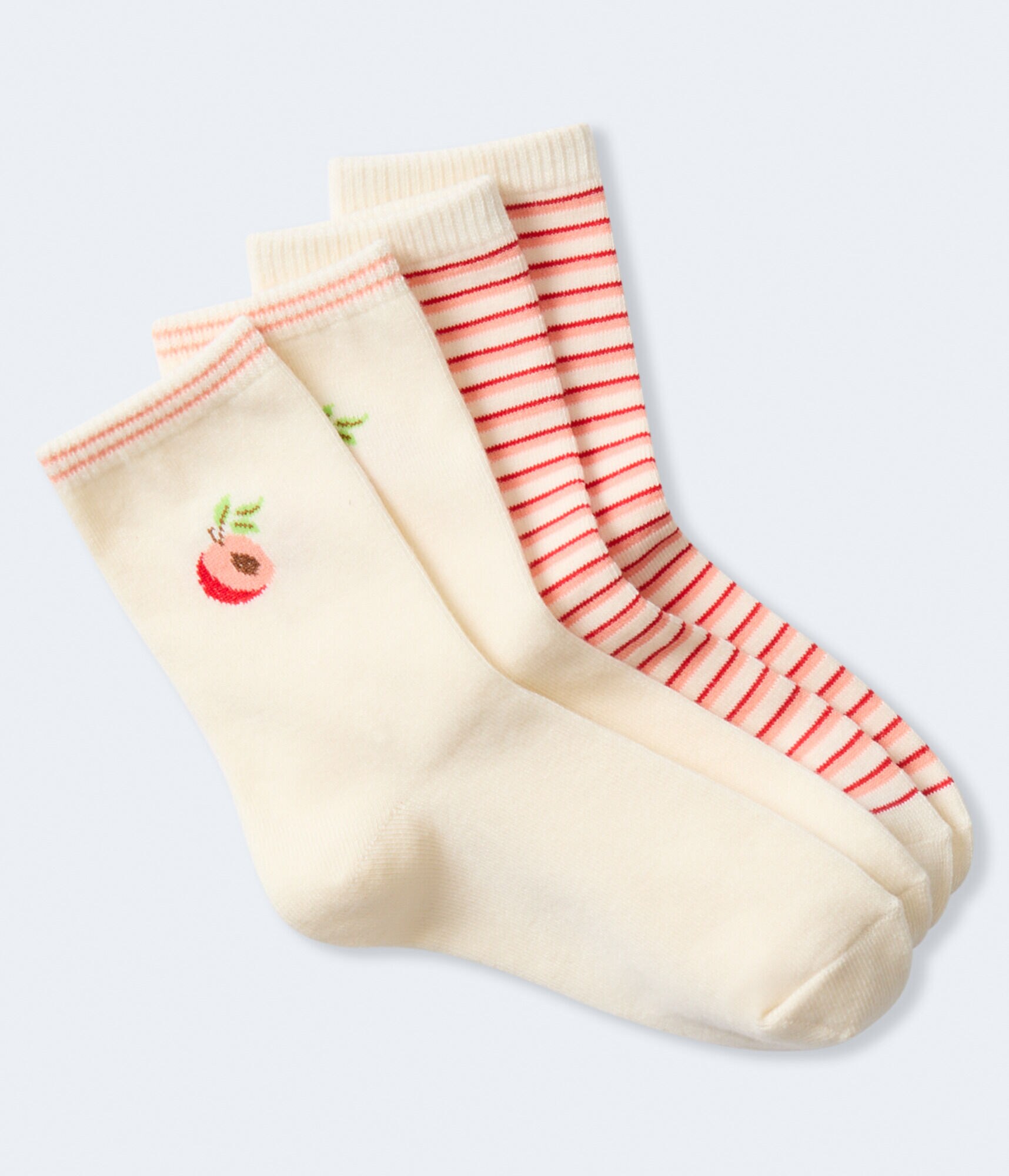 Peachy Stripe Crew Sock 2-Pack