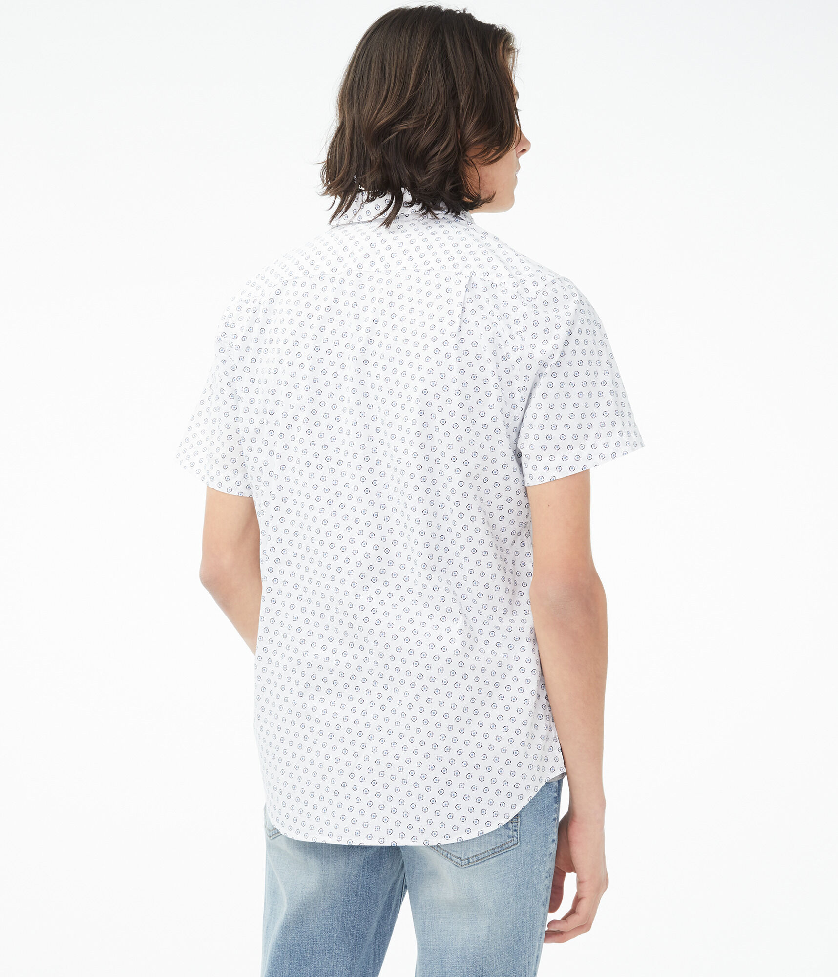 Geometric Tile Button-Down Shirt