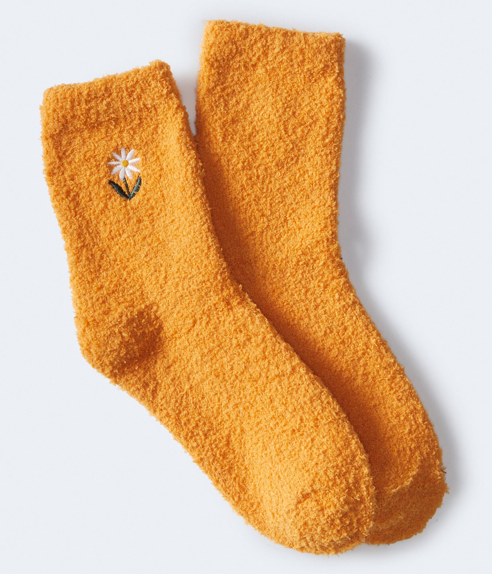 Flower Fuzzy Short Crew Socks