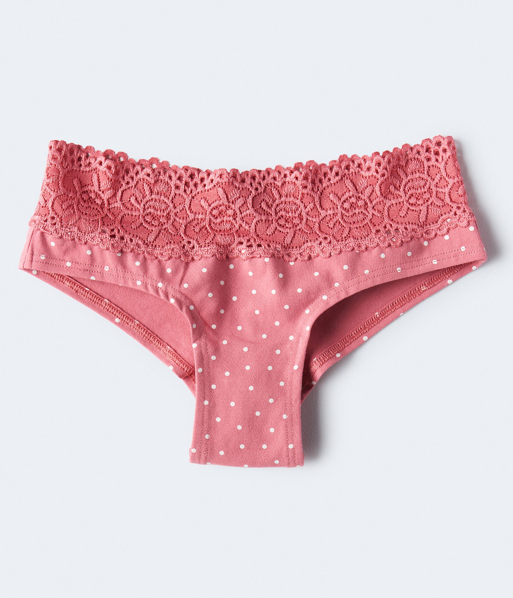 Tiny Dot Lace-Trim Cheeky